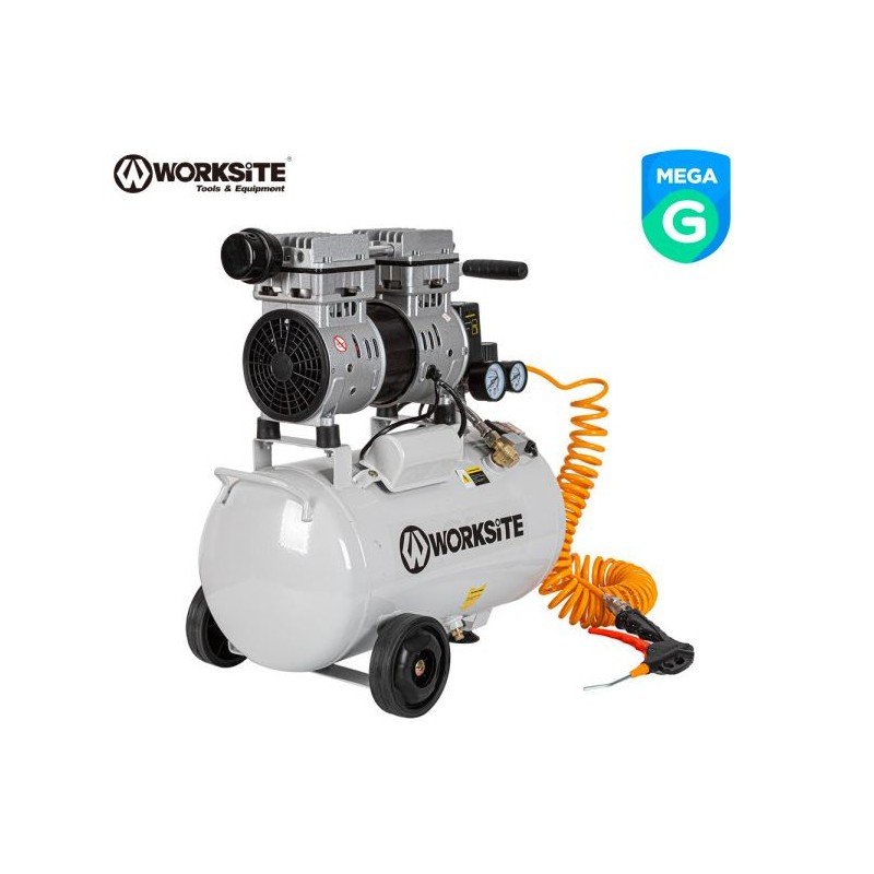 COMPRESSEUR SILENCIEUX 25L 1.0HP 750W WORKSITE